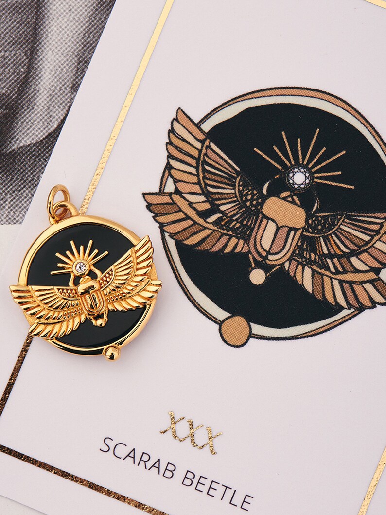Scarab Beetle Medallion - Recycled Sterling Silver With 18kt Gold ...