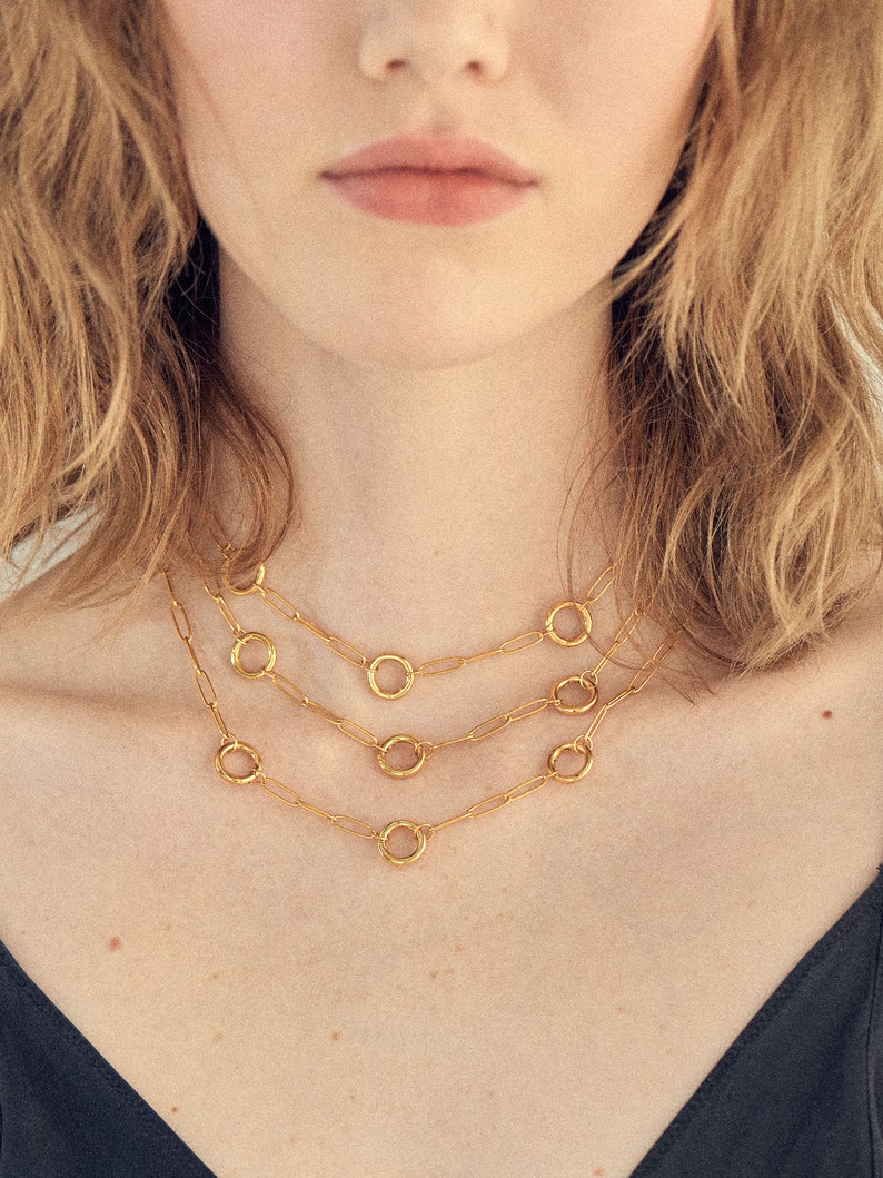 Triple Link Paperlink Chain Necklace Available in 355mm - Etsy