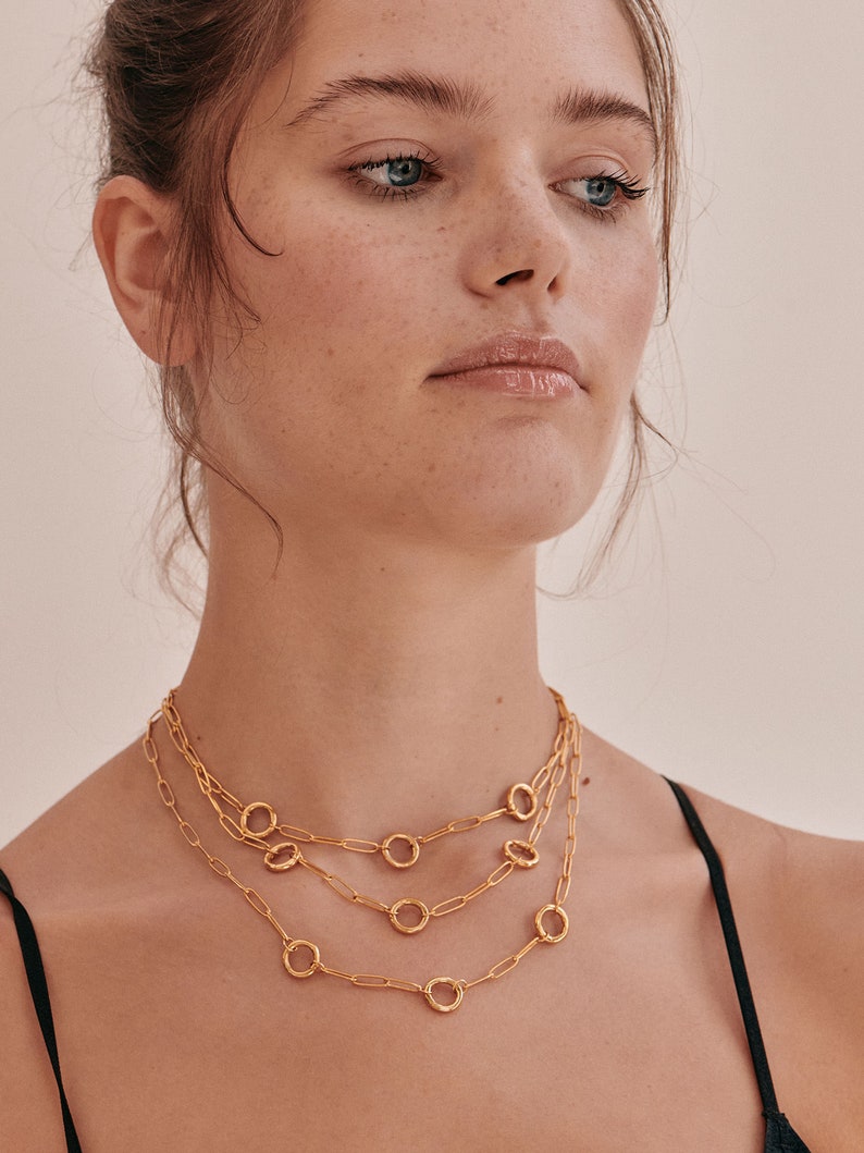 Triple Link Paperlink Chain Necklace - Available in 355mm, 400mm and ...