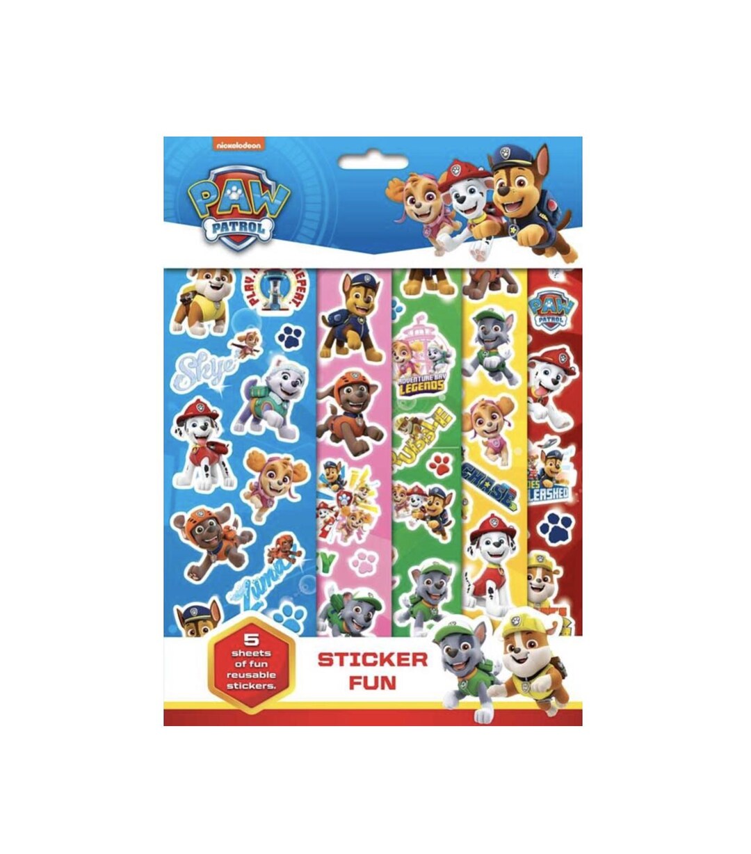 Paw Patrol Sticker Sheets 1 Pack/5 Sheets Paw Patrol Stickers, Kids Paw ...