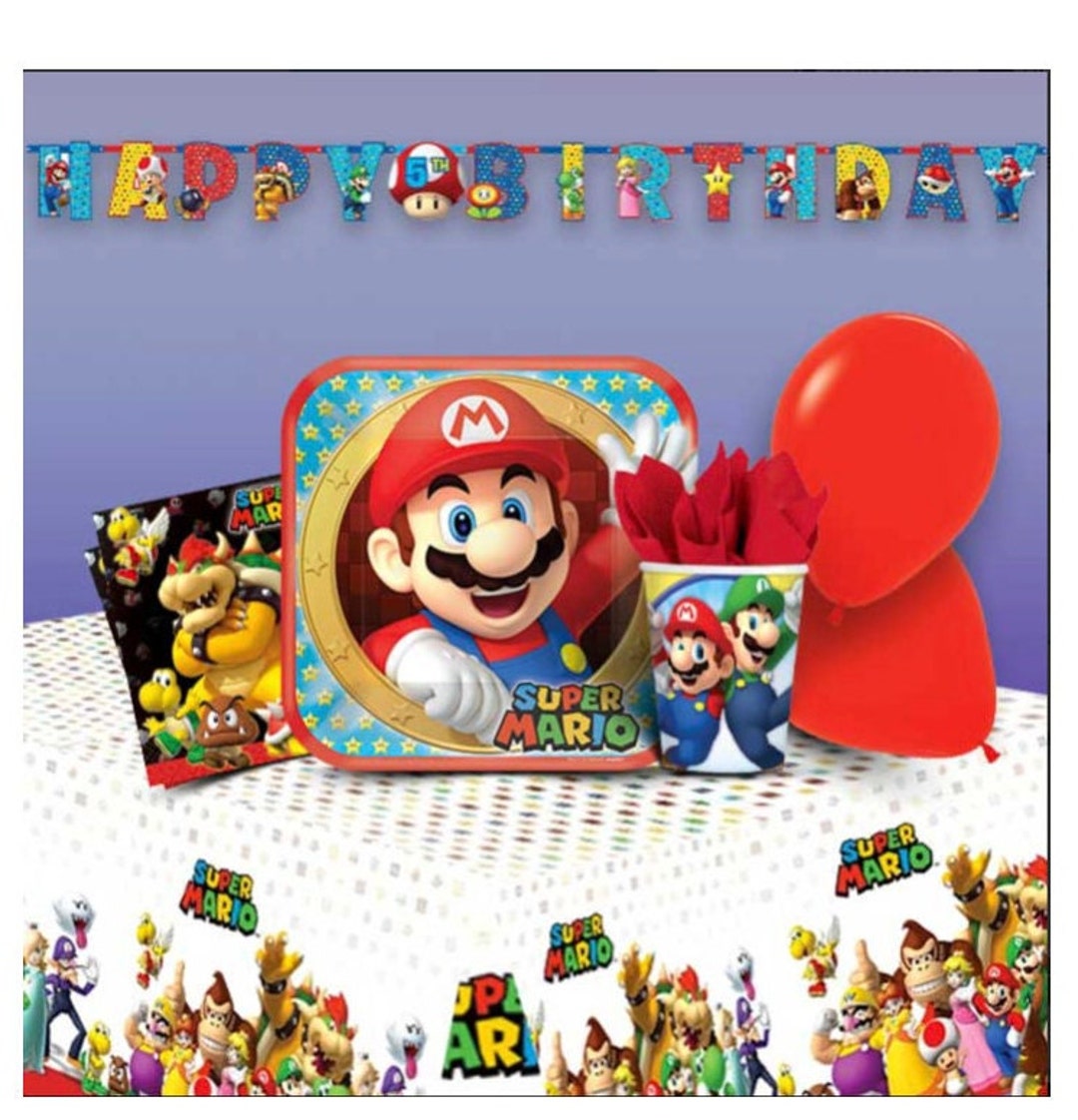 Super Mario Party Tableware/decorations, Super Mario Plates/napkins ...