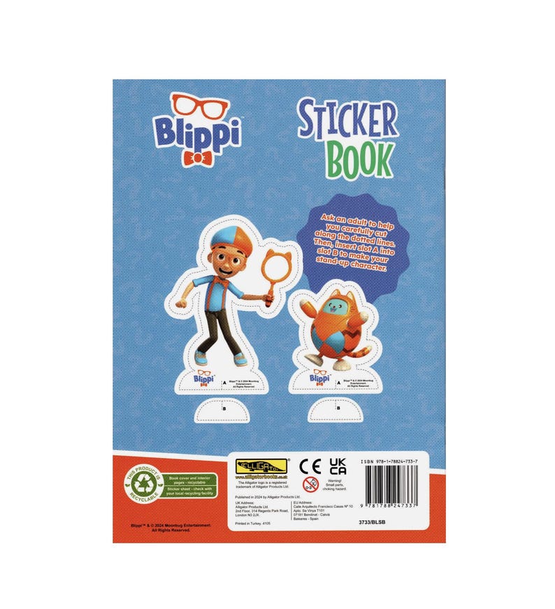 Blippi Sticker Book (1 Pack) Blippi Stickers, Kids Blippi Books ...