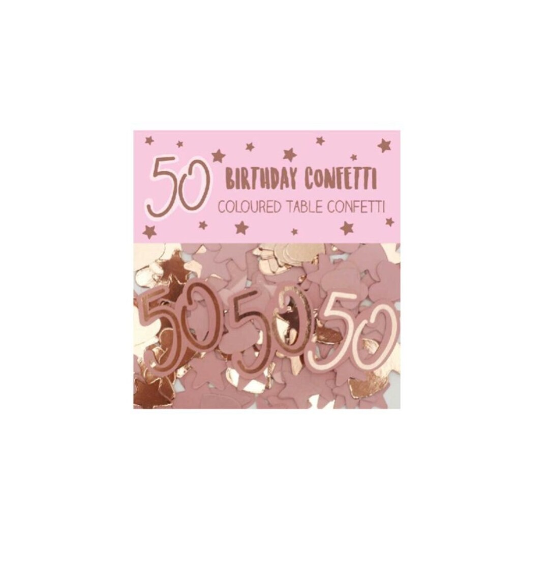 50th Birthday Confetti Pink (1 Pack, 5oz), Party Confetti, Celebration ...