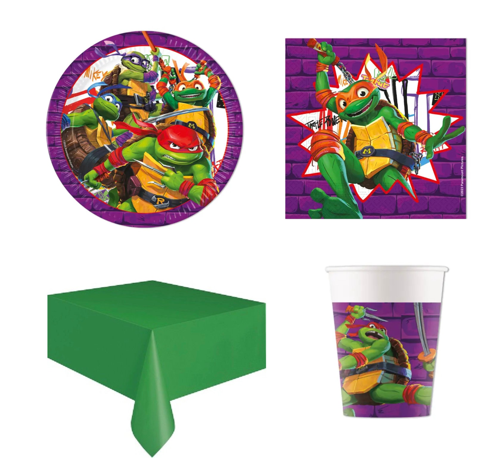 Teenage Mutant Ninja Turtle Party Pack Tableware/decorations Including ...