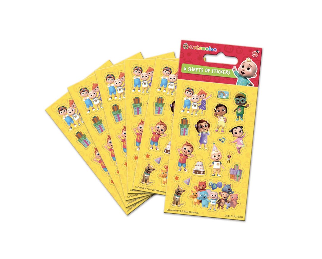 Cocomelon Sticker Sheets (1 Pack/6 Sheets) Cocomelon Stickers, Kids ...