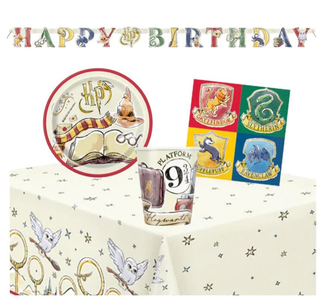 Harry Potter Party Decorations/tableware Including Plates Cups Napkins ...