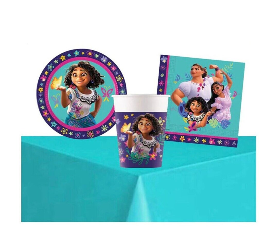 Disney Encanto Party Tableware/decorations Including Plates/cups ...