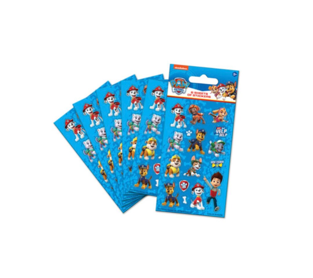 Paw Patrol Blue Sticker Sheet 1 Pack Paw Patrol Boys - Etsy