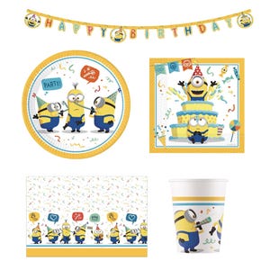 Minions Party Tableware Decorations Plates Cups Napkins Tablecover ...