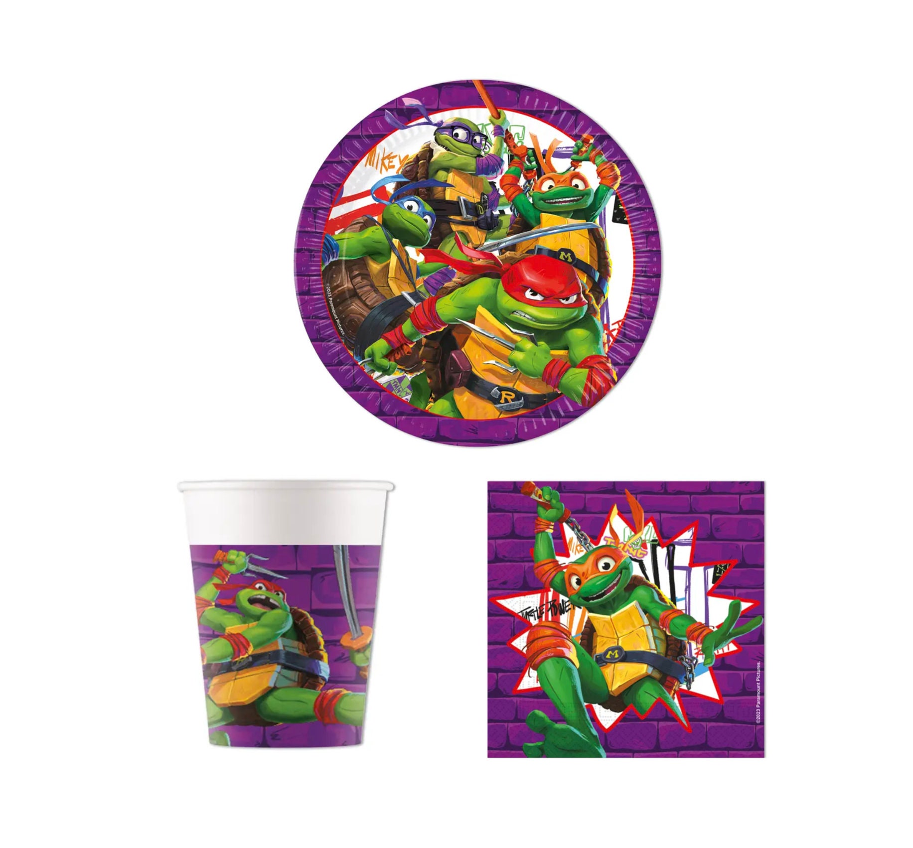 Teenage Mutant Ninja Turtle Party Pack Tableware/decorations Including ...