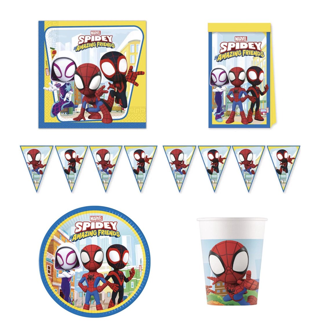 Spidey Party Tableware Decorations Plates Cups Napkins Tablecover ...