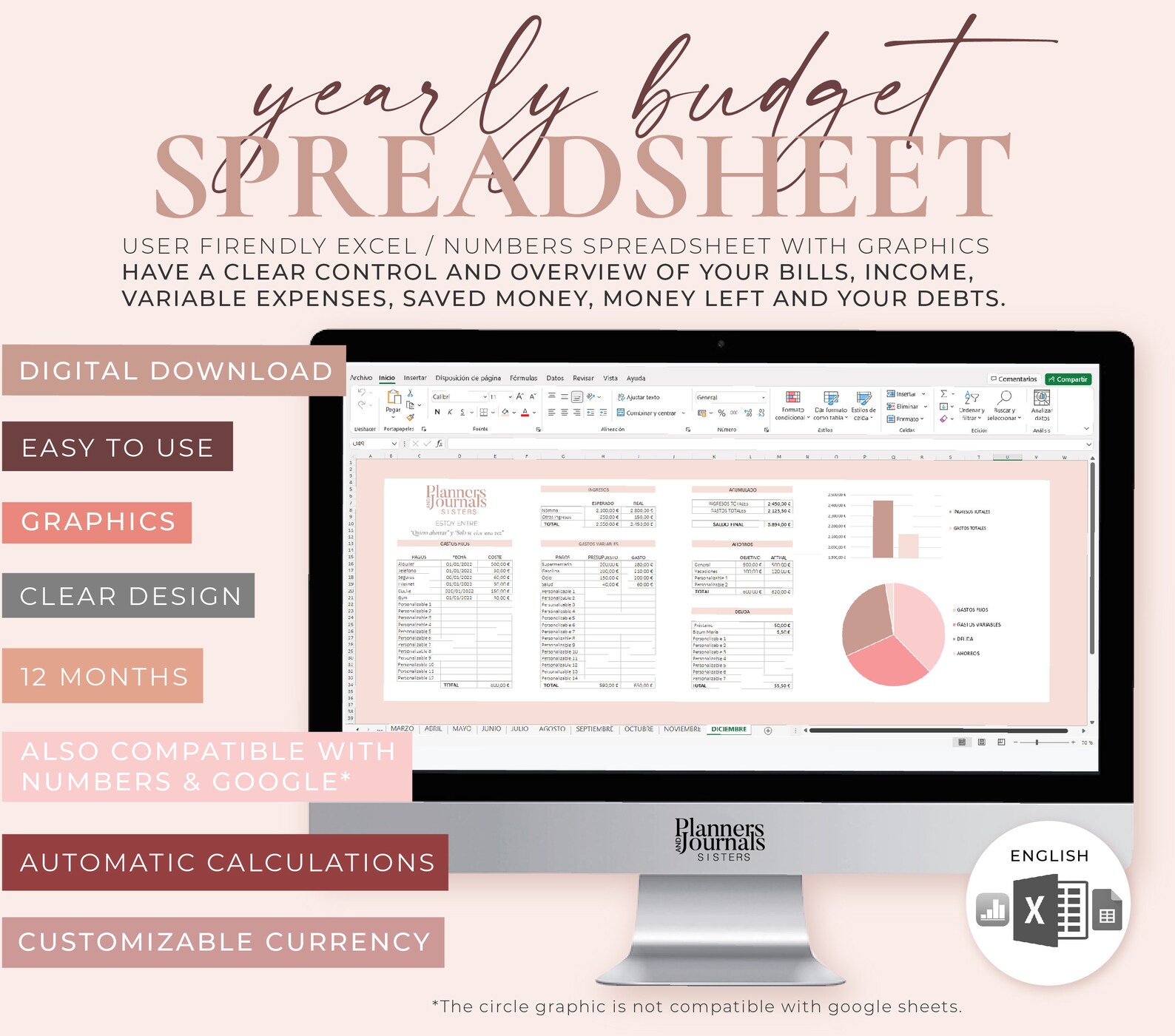 Annual Budget Spreadsheet | Yearly Finance Tracker | EXCEL Sheet and ...