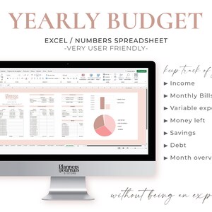 Annual Budget Spreadsheet | Yearly Finance Tracker | EXCEL Sheet and ...