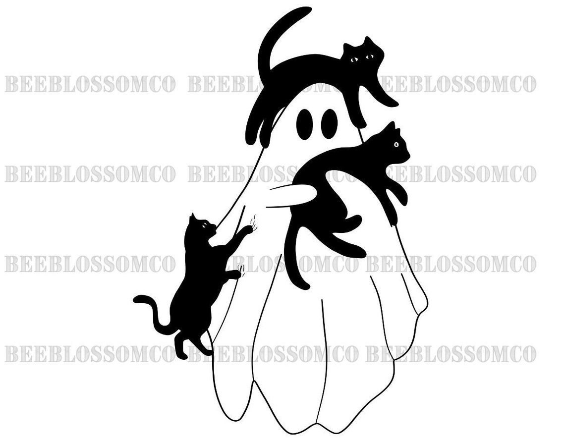 Ghost Cat SVG, Halloween Cat SVG, Ghost SVG - Etsy