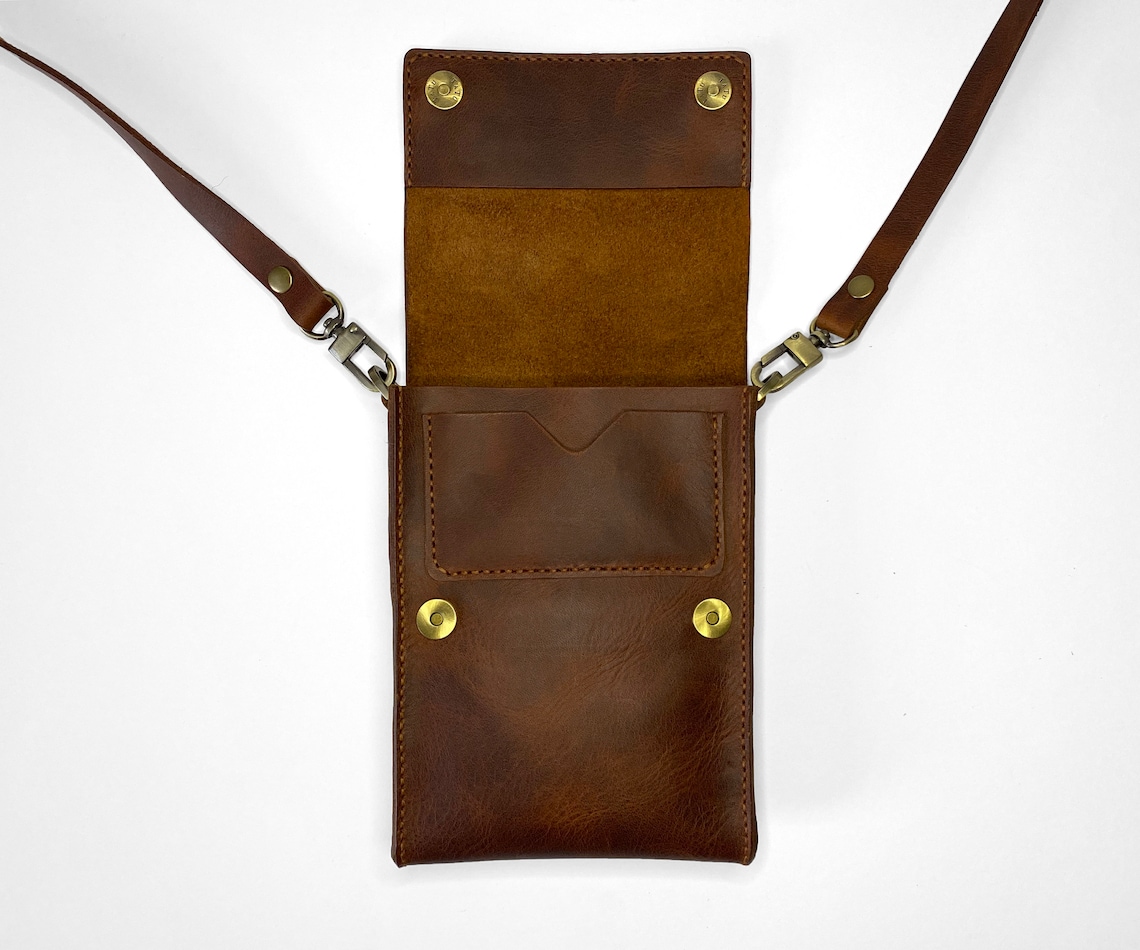 Leather Phone Pouch, Genuine Leather Phone Case , Leather Phone Bag ...