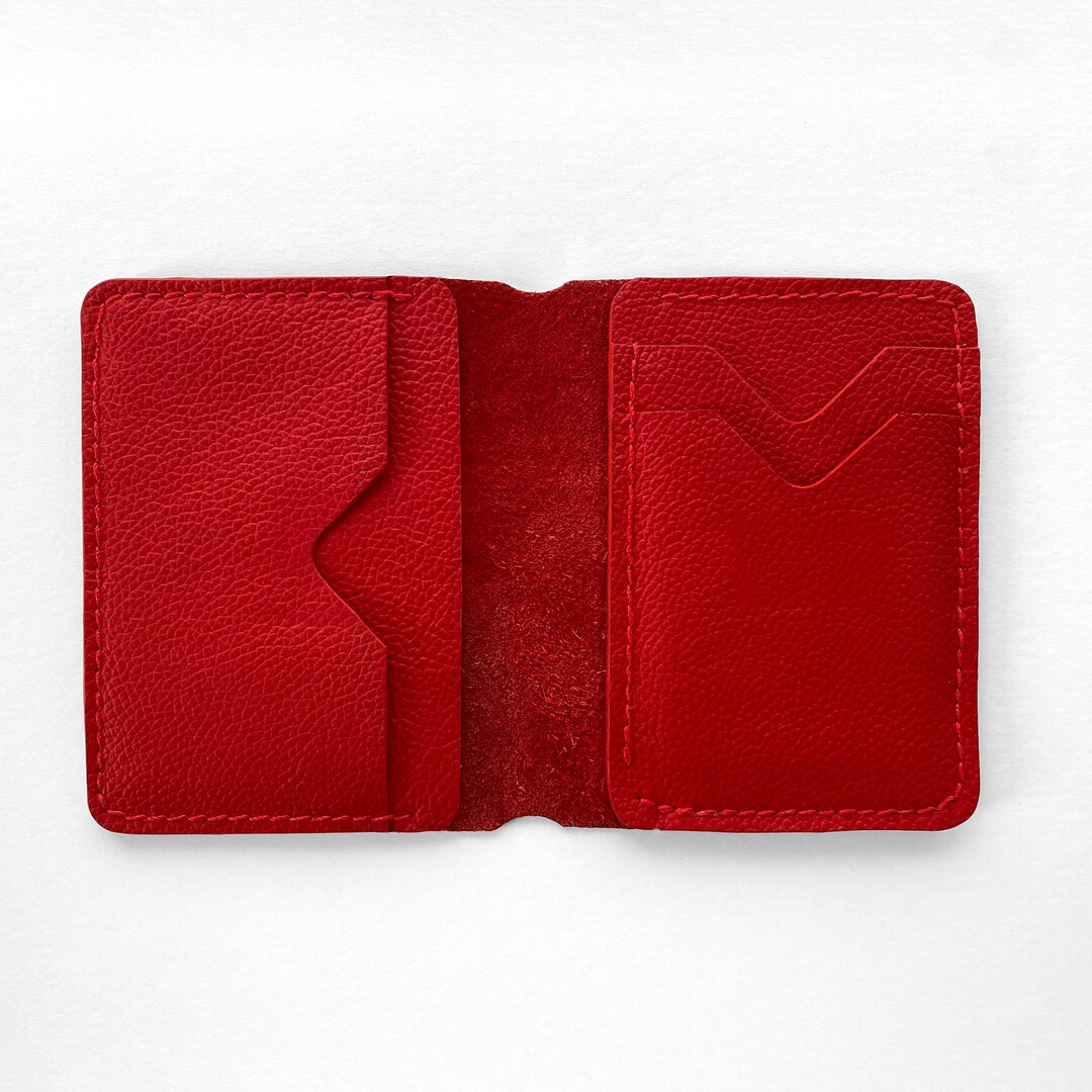 Red Bifold Wallet - Etsy
