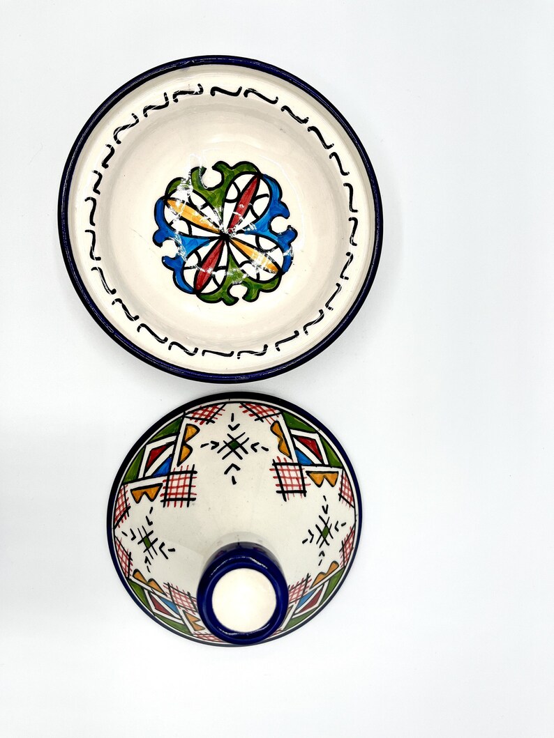 Mini Moroccan Tagine for Condiments Artisanal Ceramic for Salt, Sugar ...