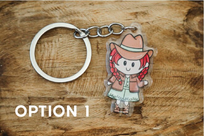 Cowgirl Acrylic Keychains, Double-sided Epoxy Cartoon Style Charms ...