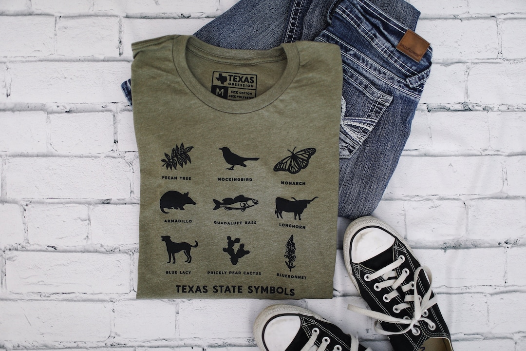 Texas State Symbols Shirt, Texas Icons, TX Souvenir, Gift Ideas - Etsy