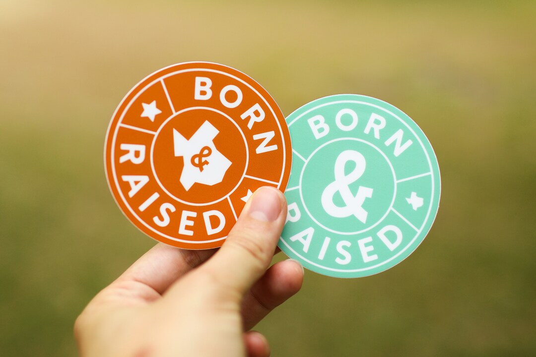 Born and Raised Vinyl Sticker, Texas Laptop Decal, Tx Gift, Waterbottle ...