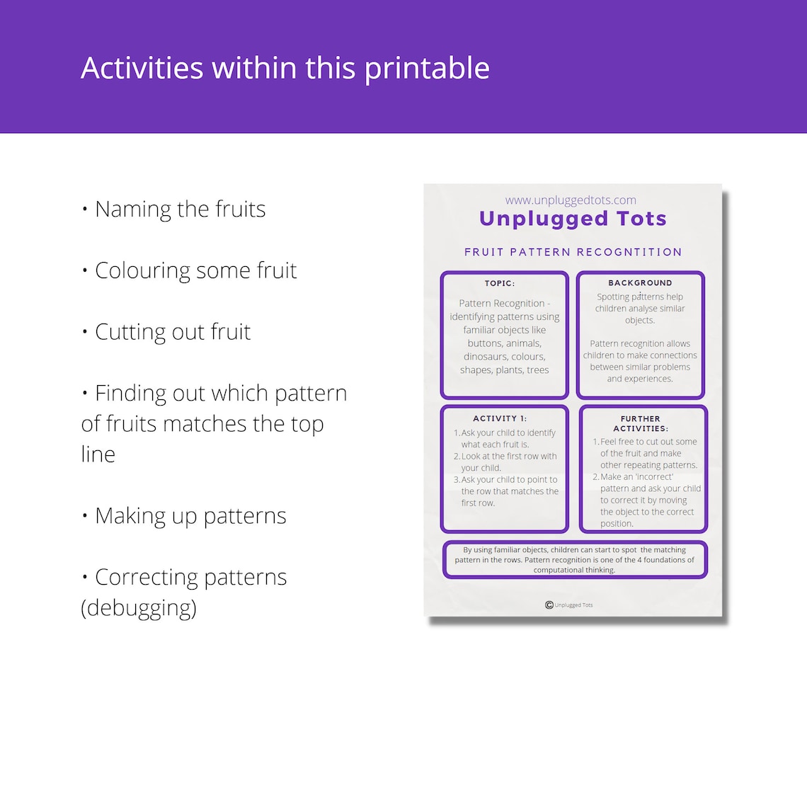 Printable Worksheet | EYFS | Pre-school | | Year 1 | Pattern ...