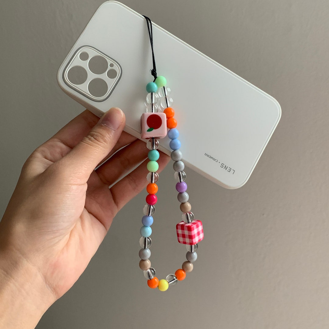 Colorful Y2k Kawaii Beaded Phone Charm Phone Lanyard, Y2k Chunky Phone ...
