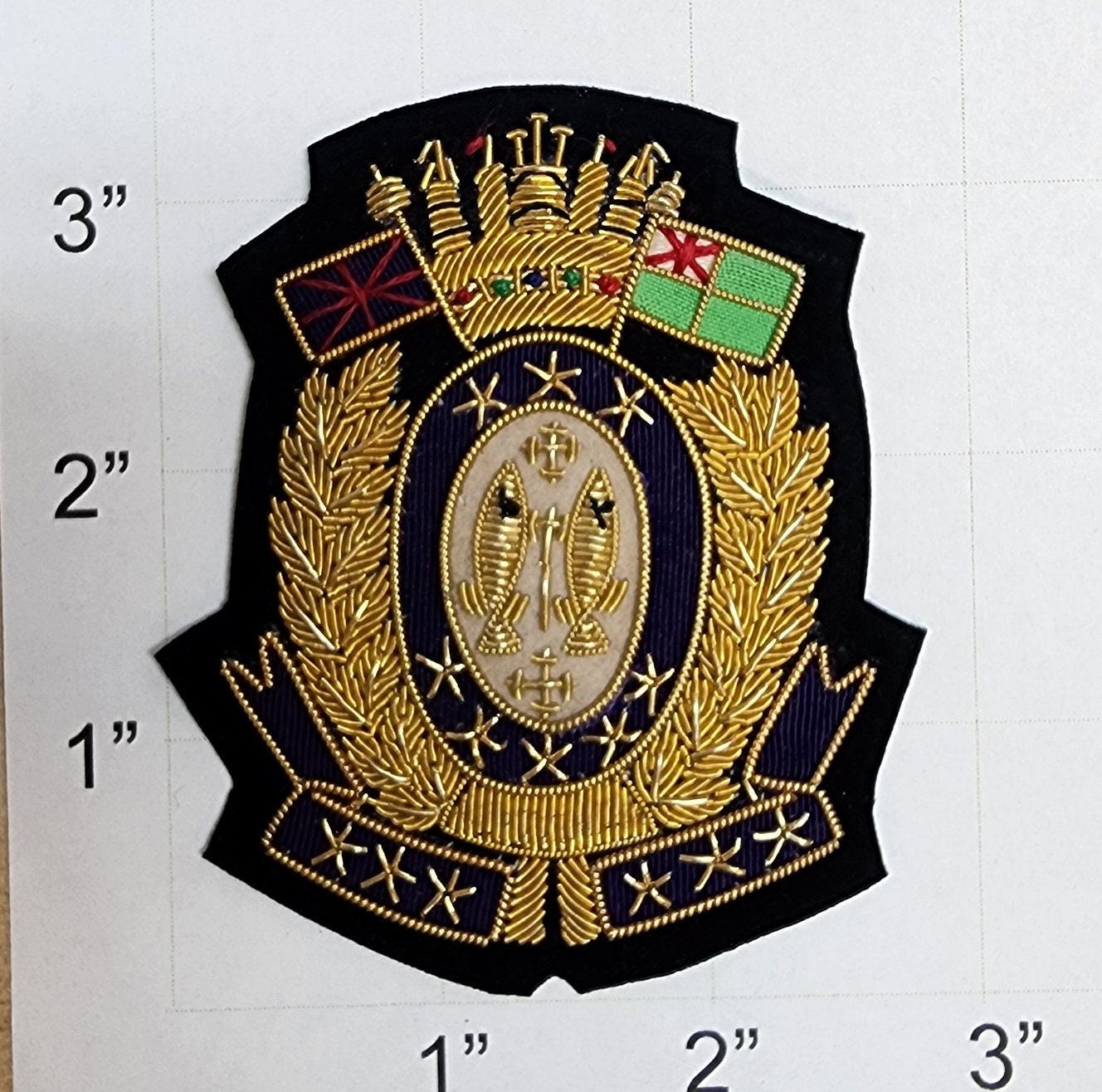 Bullion Wire Embroidered Badges, Sew-on Applique Patch by 1 Pc, 2.75" X ...