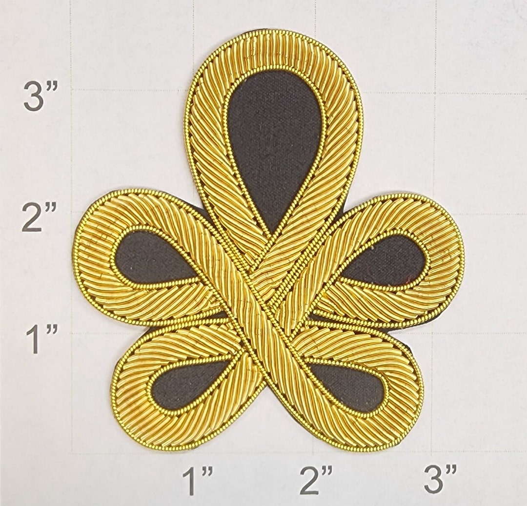 Bullion Wire Embroidered Badges, Sew-on Applique Patch by 1 Pc, 3.25" X ...