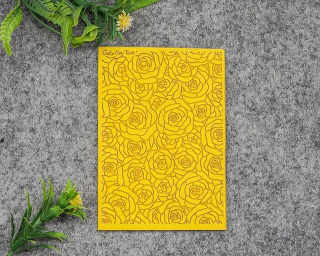 Rose Texture Mat for Polymer Clay, Rubber Texture Mat, Texture Tile ...