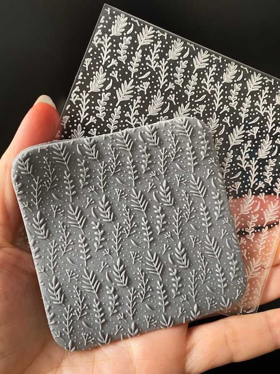 Paku Malzeme Pop-it Acrylic Stamp FOLIAGE; 10,0*10,0 Cm(texture Plate ...