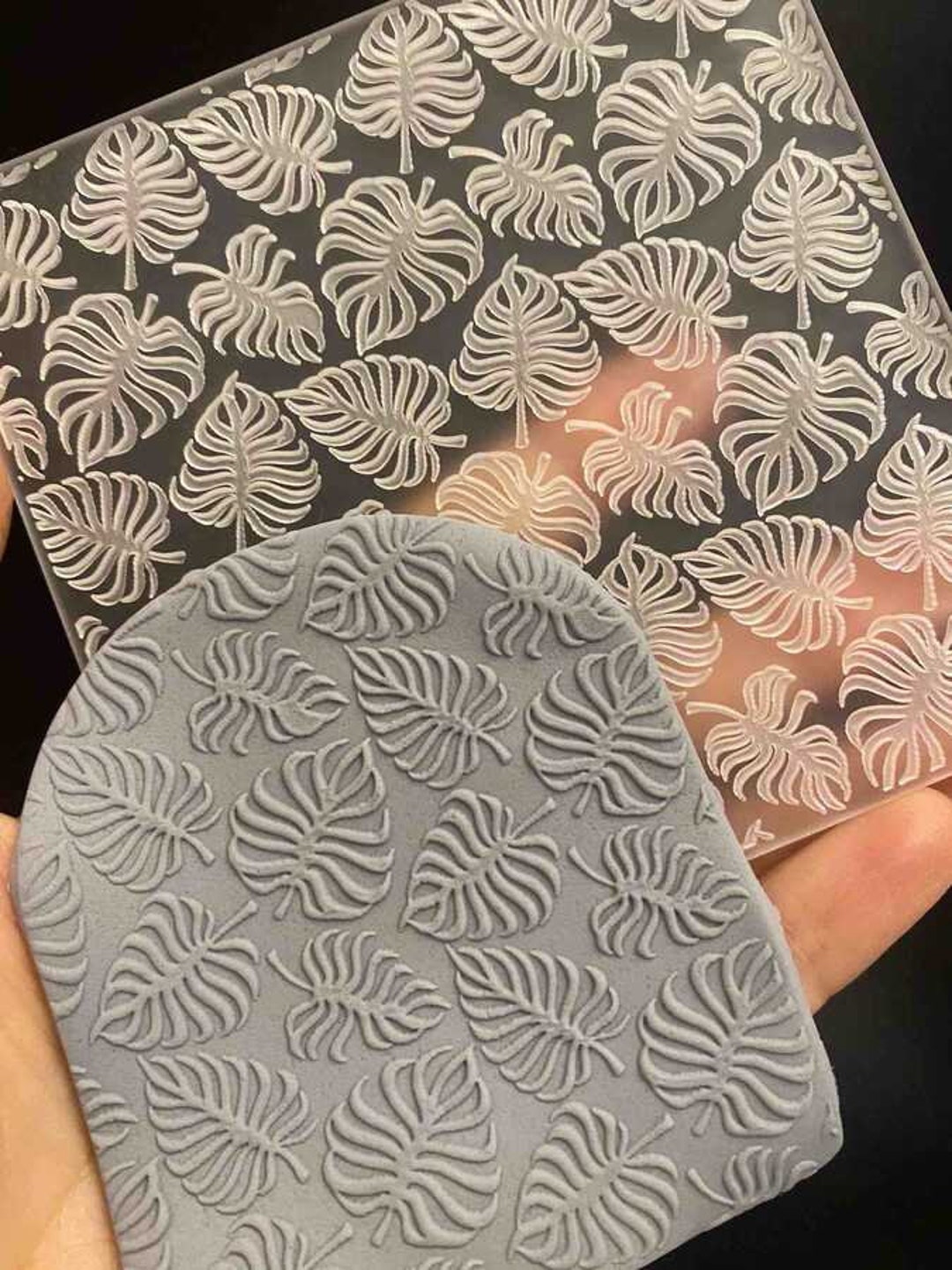 Paku Malzeme Pop-it Acrylic Stamp MONSTERA BACKGROUND; 10,0*10,0 Cm ...