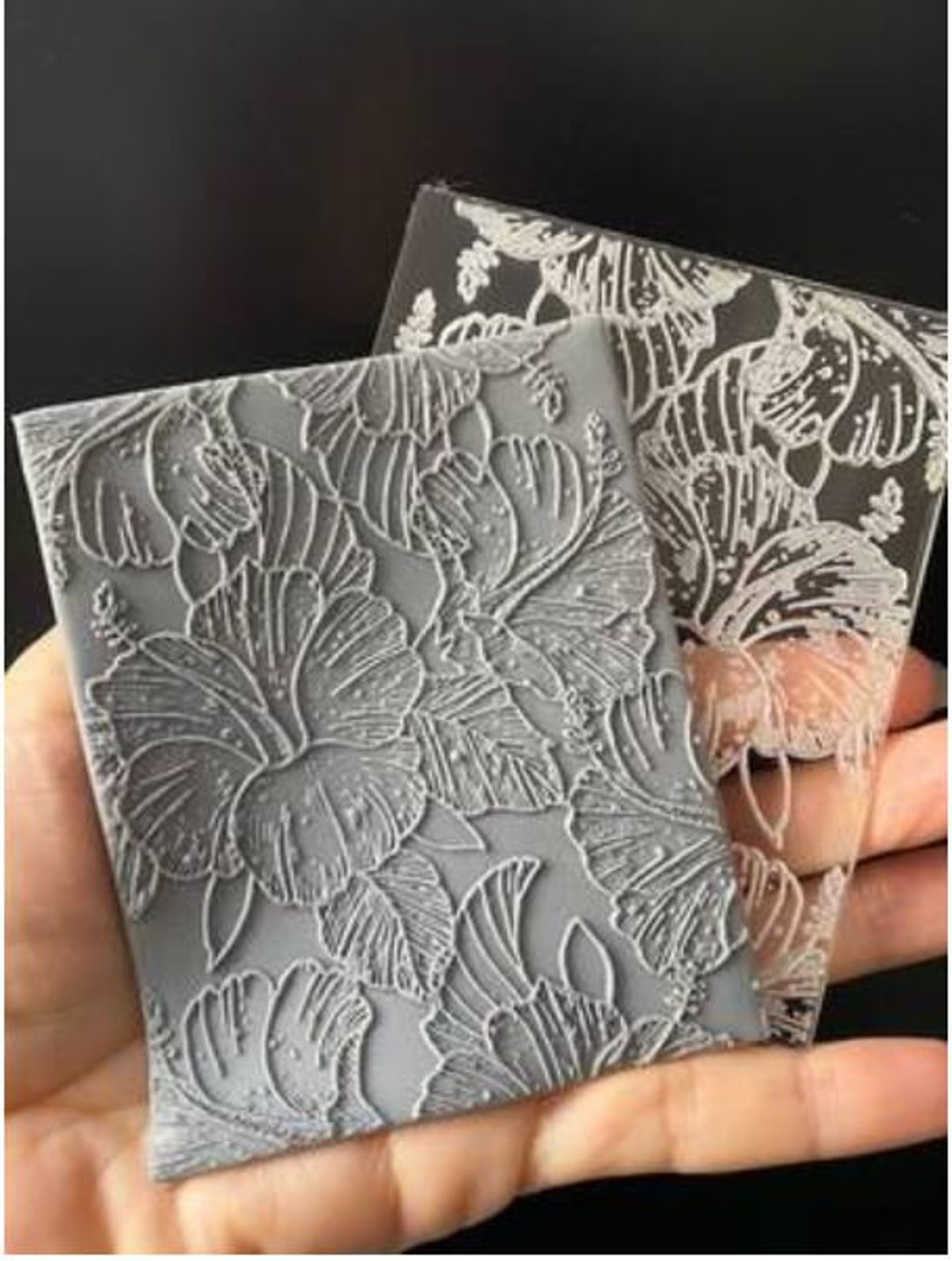 Paku Malzeme Pop-it Acrylic Stamp Hibiscus BACKGROUND; 10,0*8,0 Cm ...
