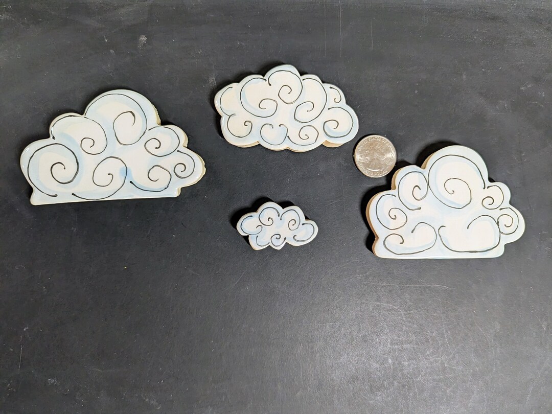 Handmade Ceramic Mosaic Fluffy White Cloud Shaped Tiles, Decorative ...