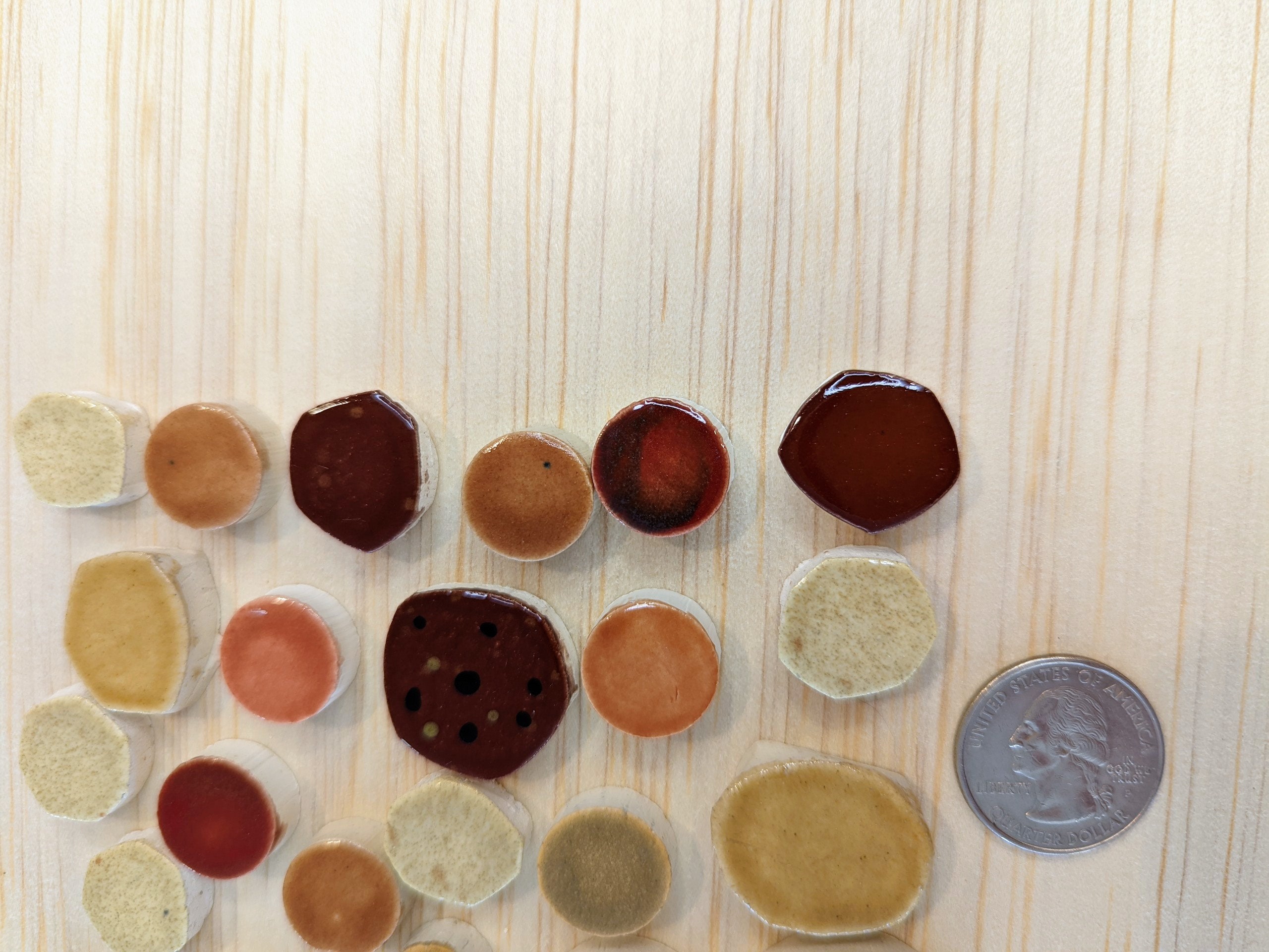 Mosaic Clay Tiles Round Clay Mosaic Tiles Various Shades of - Etsy