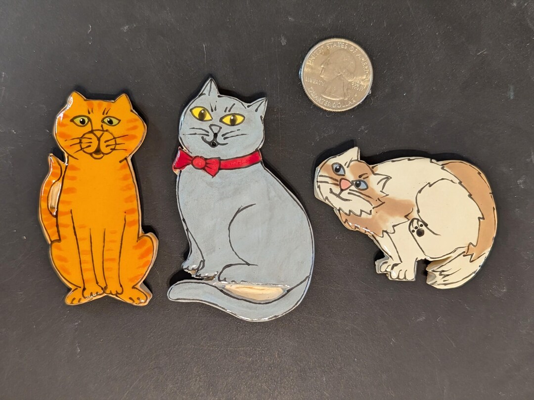 Handmade Ceramic Mosaic Cat Shaped Tiles, Decorative Cat Tile, Accent ...