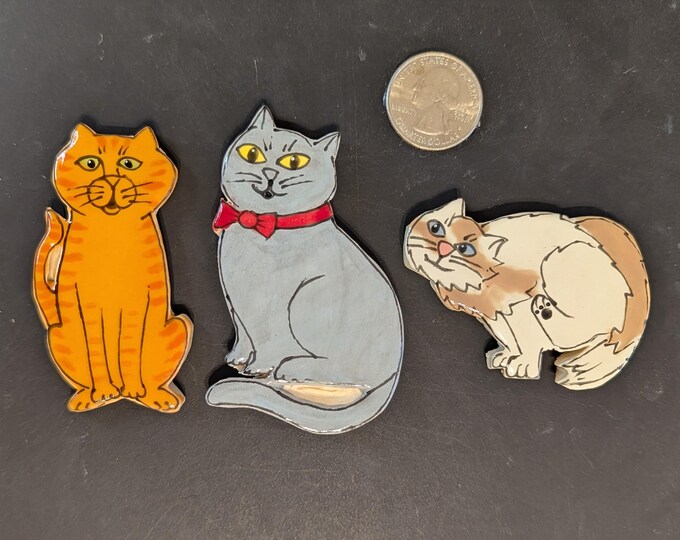 Handmade Ceramic Mosaic Cat Shaped Tiles, Decorative Cat Tile, Accent ...