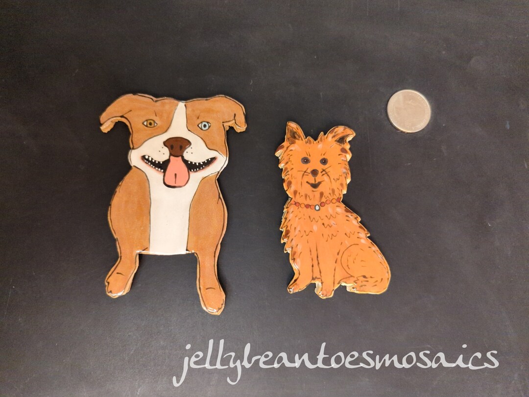 Handmade Ceramic Mosaic Dog Tiles, Decorative Mosaic Tiles, Back Splash ...