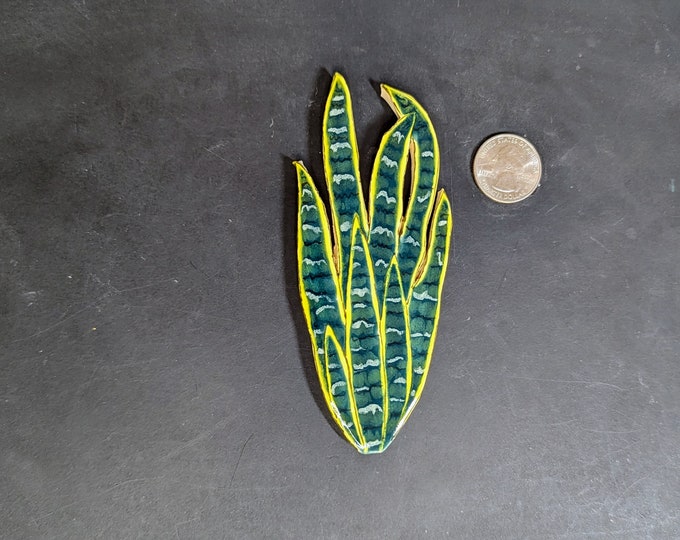 Handmade Ceramic Mosaic Tile Snake Plant, Snake Plant Tile, Decorative ...