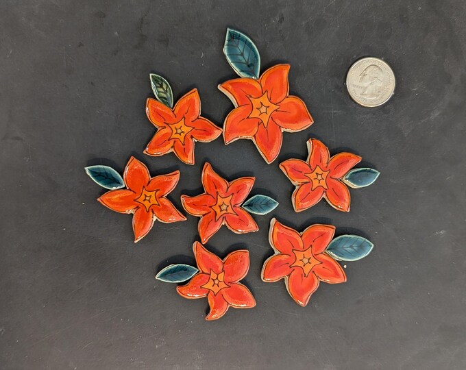 Handmade Ceramic Mosaic Wild Flower Tiles, Garden Flower Tiles ...