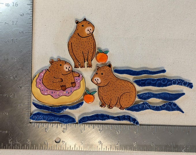 Handmade Ceramic Capybara Mosaic Tile, Decorative Tile,accent Tile ...