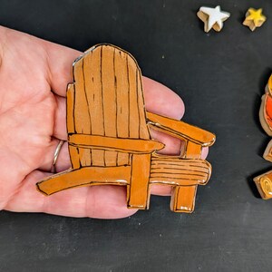 Handmade Ceramic Adirondack Chairs With Campfire and Full Blue Moon ...