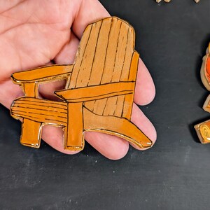 Handmade Ceramic Adirondack Chairs With Campfire and Full Blue Moon ...