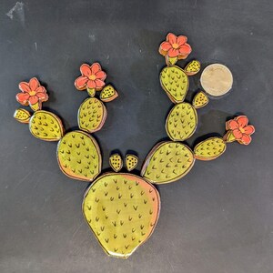 Handmade Ceramic Cactus Mosaic Tiles,accent Cactus Shaped Tile,craft ...