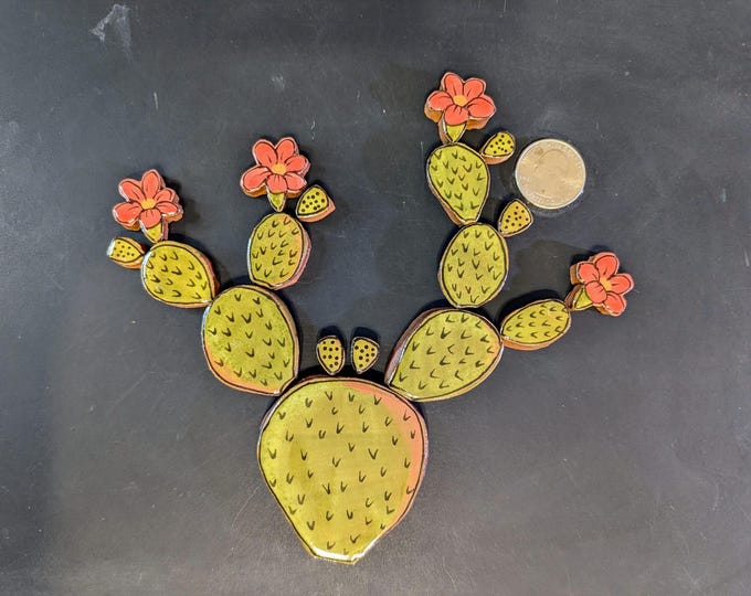 Handmade Ceramic Cactus Mosaic Tiles,accent Cactus Shaped Tile,craft ...