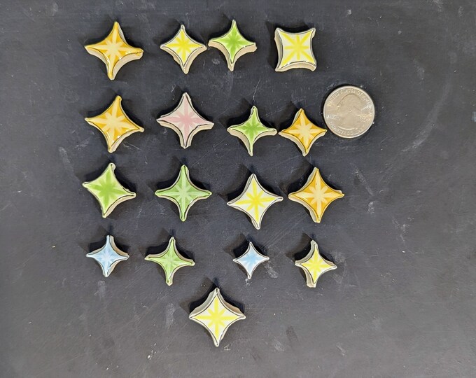 Handmade Ceramic Mosaic Stars, MCM Star Bursts, Abstract Star, Accent ...