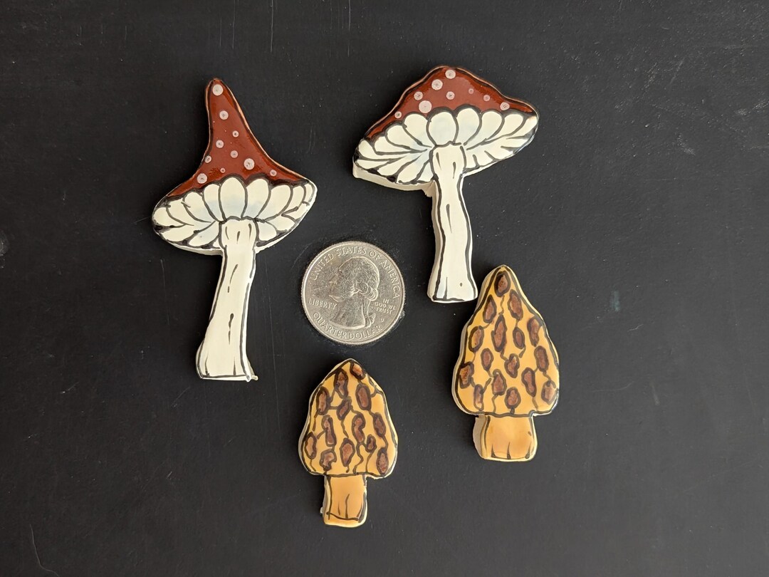Handmade Ceramic Mosaic Wild Mushroom Tile, Craft Tile, Custom Tile ...