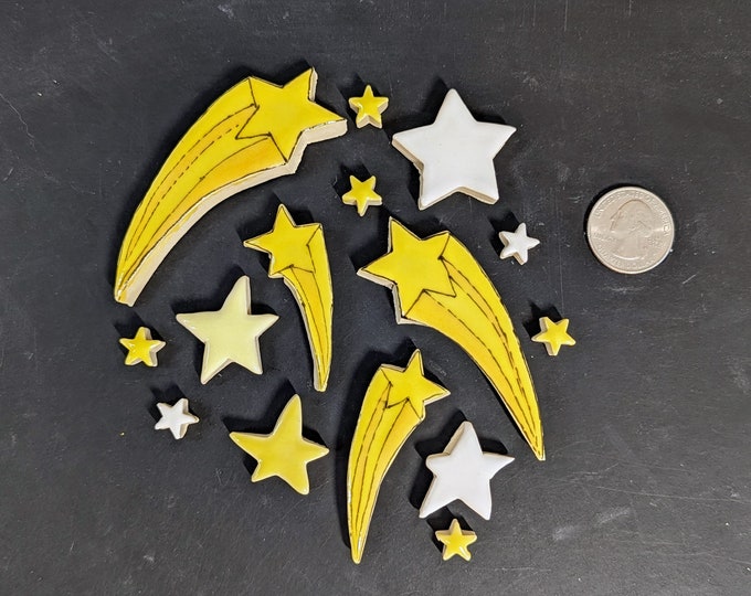 Handmade Ceramic Shooting Stars Mosaic, Decorative Tiles, Accent Mosaic ...