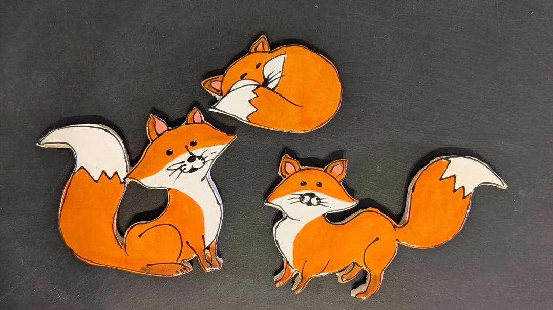 Handmade Ceramic Mosaic Tiles: Red Fox, 3 Pc Set - Etsy