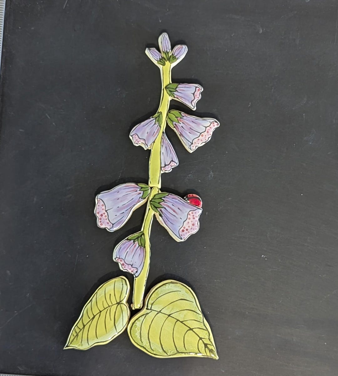Handmade Ceramic Tile: Pretty Purple and Lavender Colored Garden Bell ...
