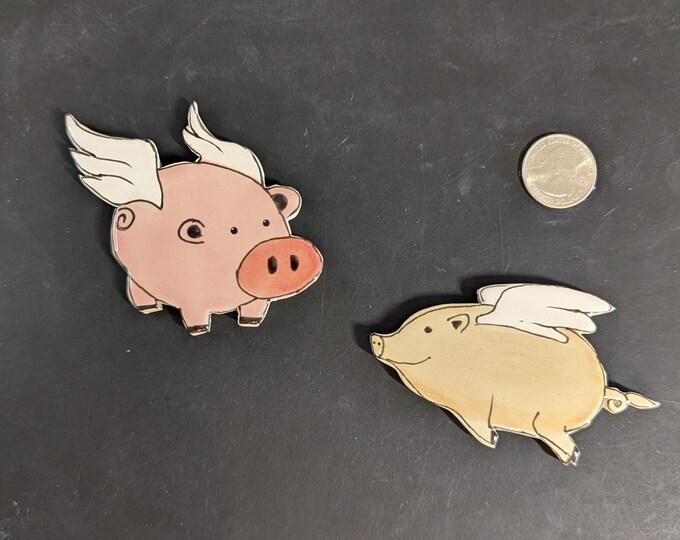 Handmade Ceramic Mosaic Flying Pigs Tile Set,decorative Pig Tile,pig ...
